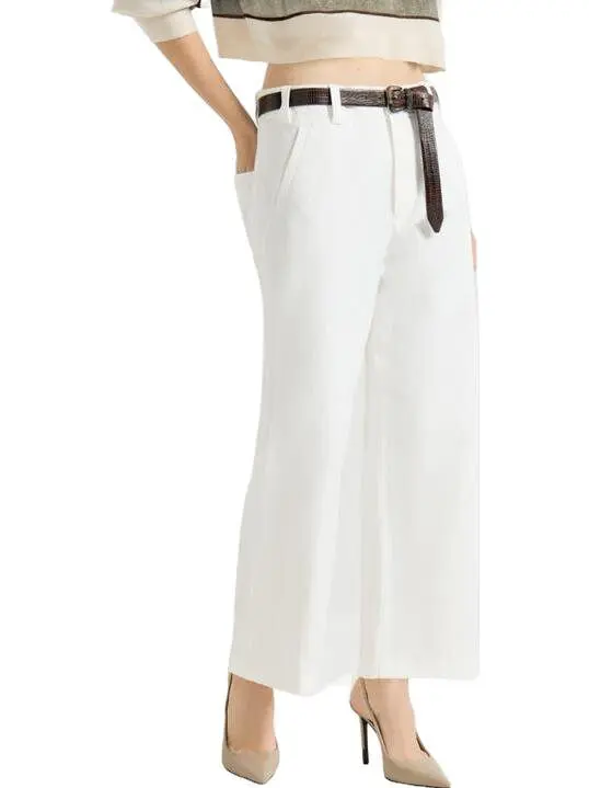 Brunello Cucinelli Chino Crop Trousers - White