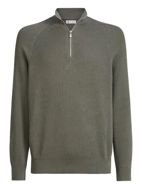 Brunello Cucinelli Cotton Sweater - Khaki