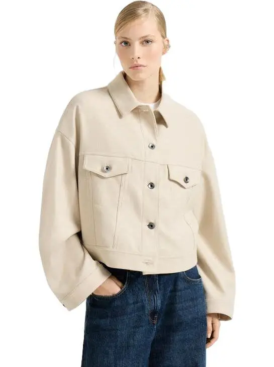 Brunello Cucinelli Lightweight Cloth Outerwear Jacket - Sand