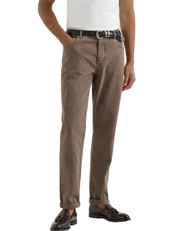 Brunello Cucinelli Lightweight Denim Trousers - Hazelnut