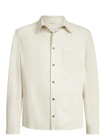 Brunello Cucinelli Calfskin Overshirt - Ivory