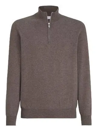 Brunello Cucinelli Cashmere Half-zip Sweater - Brown