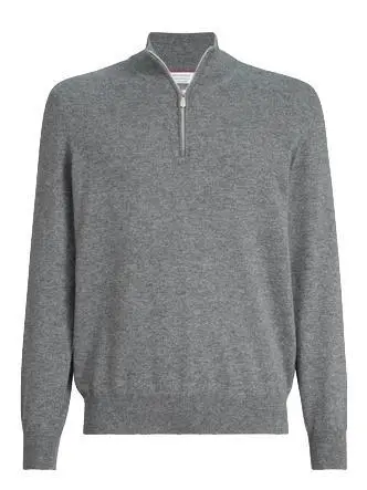 Brunello Cucinelli Cashmere Half-zip Sweater - Dark Grey