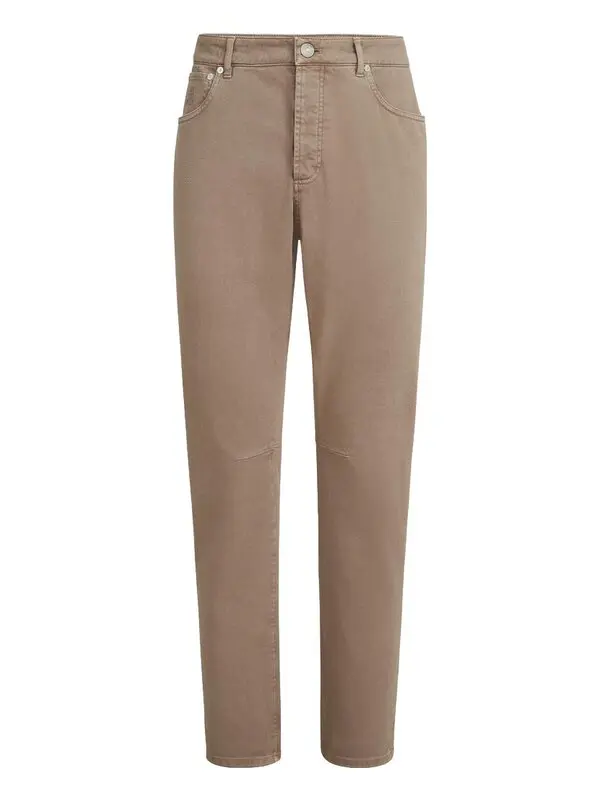 Brunello Cucinelli Garment-dyed Denim Trousers - Light Brown