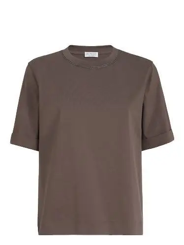 Brunello Cucinelli Cotton Jersey T-shirt - Brown