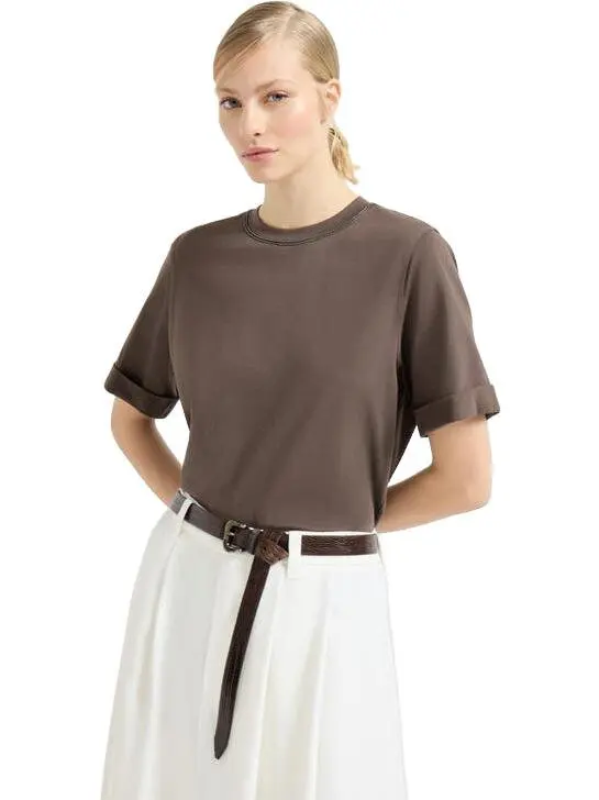 Brunello Cucinelli Cotton Jersey T-shirt - Brown