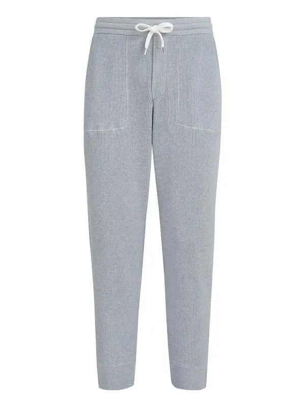 Brunello Cucinelli Cotton Knit Trousers - Grey