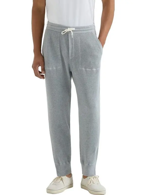 Brunello Cucinelli Cotton Knit Trousers - Grey