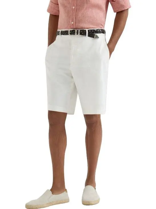 Brunello Cucinelli Garment-dyed Bermuda Shorts - White