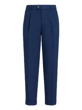 Brunello Cucinelli Gabardine Garment-dyed Trousers - Blue