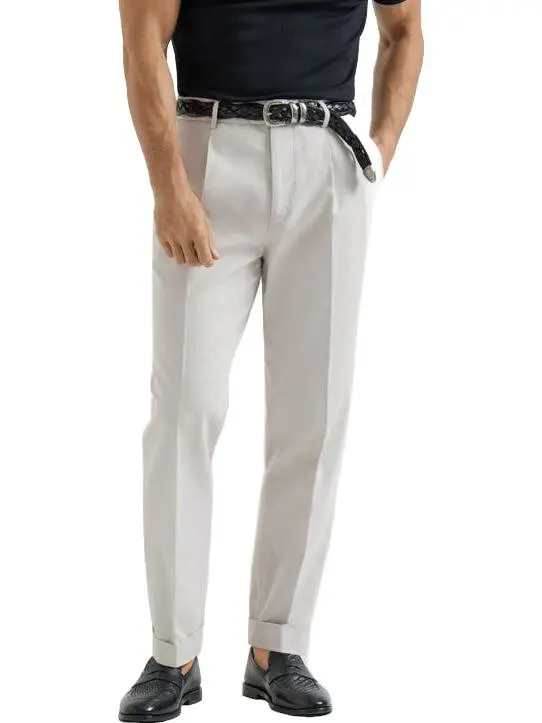 Brunello Cucinelli Gabardine Garment-dyed Trousers - Panama