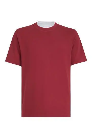 Brunello Cucinelli T-shirt With Faux-layering - Cherry