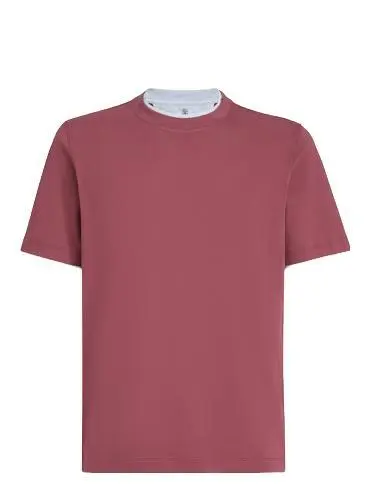 Brunello Cucinelli T-shirt With Faux-layering - Coral