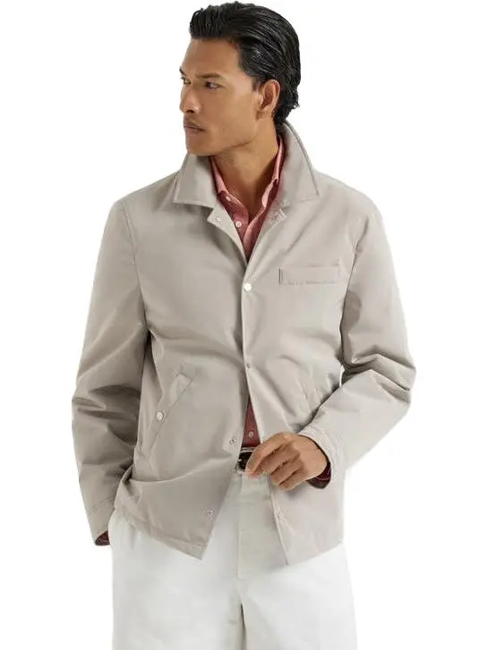 Brunello Cucinelli Bonded Nylon Outerwear Jacket - Dove Grey