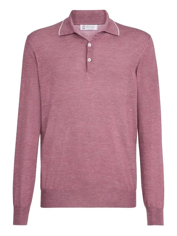Brunello Cucinelli Lightweight Knit Polo - Coral