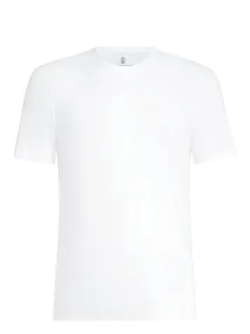 Brunello Cucinelli Ribbed Jersey T-shirt - White