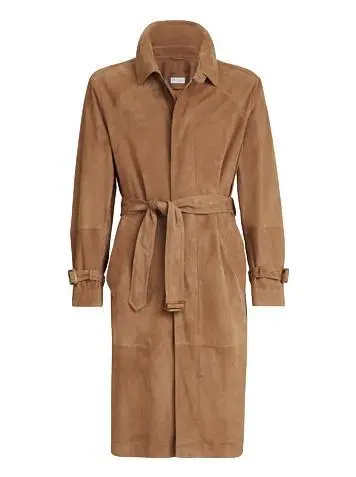 Brunello Cucinelli Suede Belted Outerwear - Biscuit