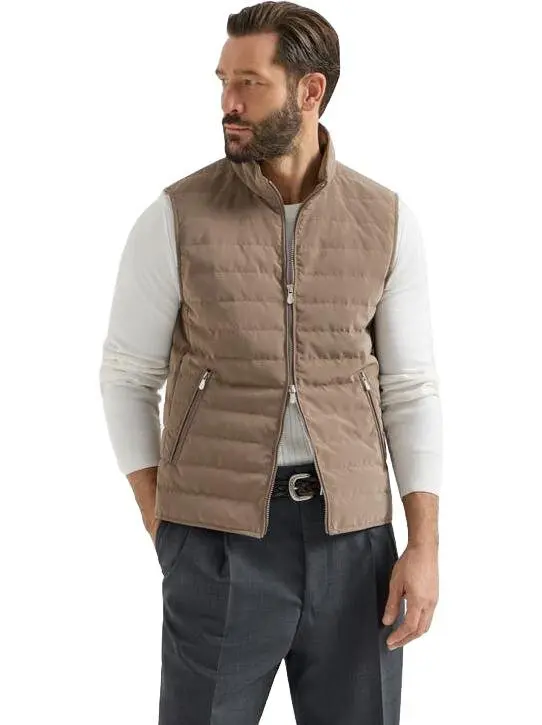 Brunello Cucinelli Nylon Down Vest - Hazelnut