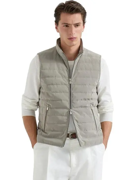 Brunello Cucinelli Nylon Down Vest - Khaki