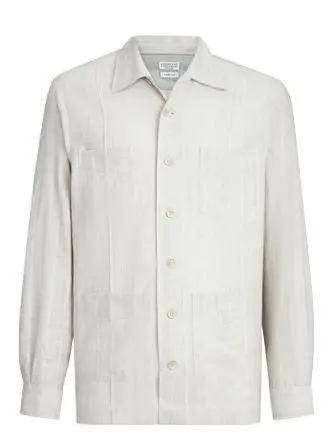 Brunello Cucinelli Cotton And Linen Guayabera - Rope