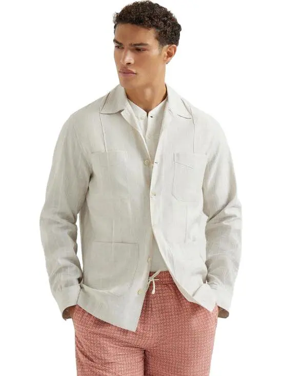 Brunello Cucinelli Cotton And Linen Guayabera - Rope