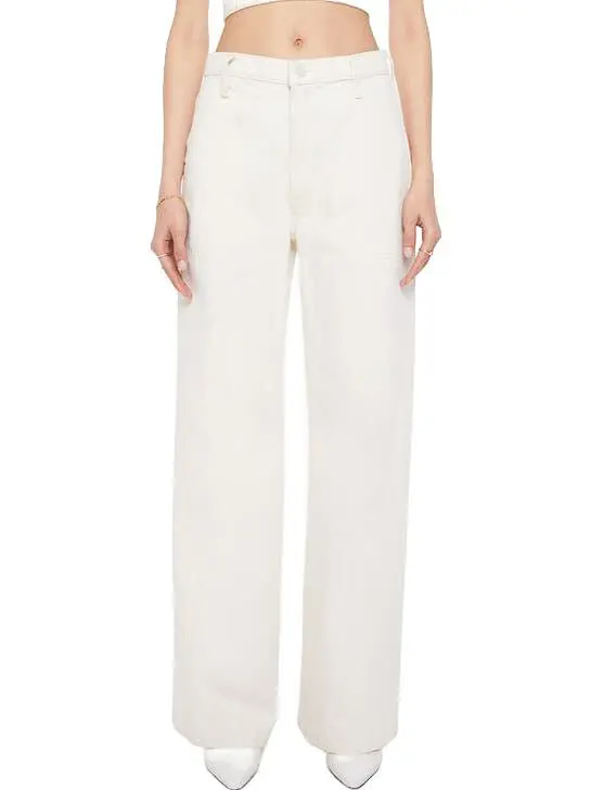 MOTHER The Chisel Sneak Wide Leg Jeans - Natural Selection Ivory