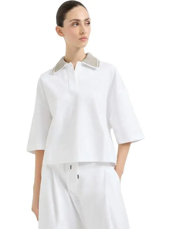 Brunello Cucinelli Couture Interlock Polo Shirt - White