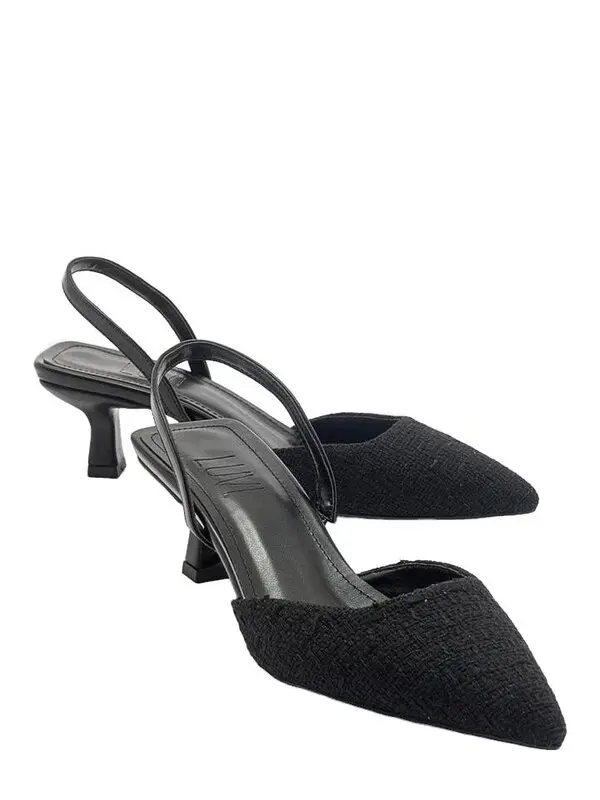 PROLOGUE SHOES Pointed Toe Slingback Pumps - Black
