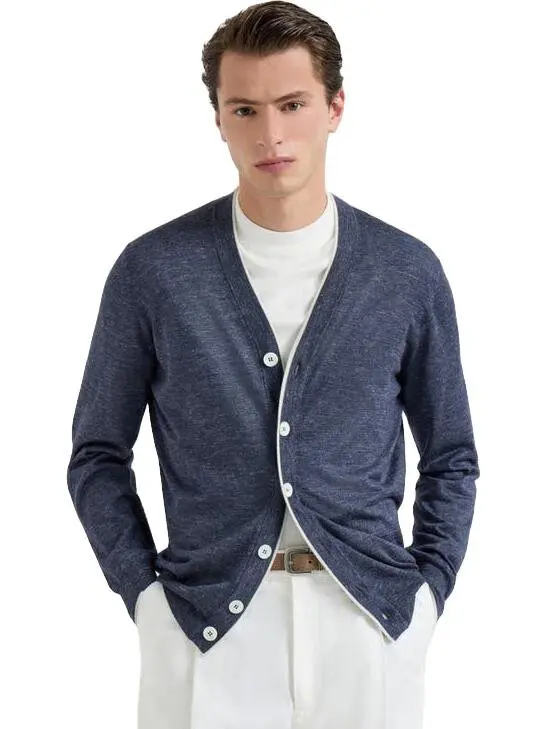 Brunello Cucinelli Lightweight Cardigan - Avio Blue