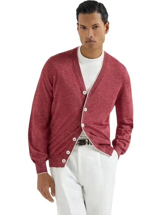 Brunello Cucinelli Lightweight Cardigan - Cherry