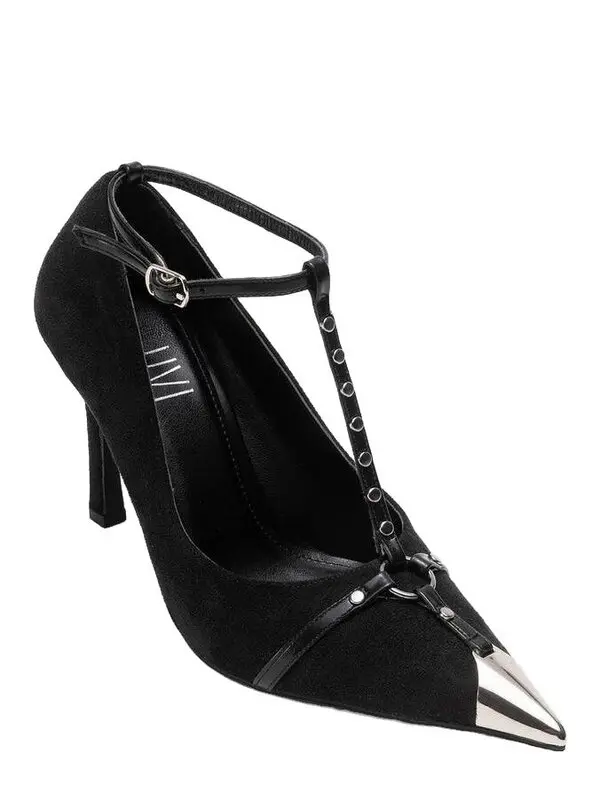 PROLOGUE SHOES Juliana Pointed Toe Pump - Black Suede