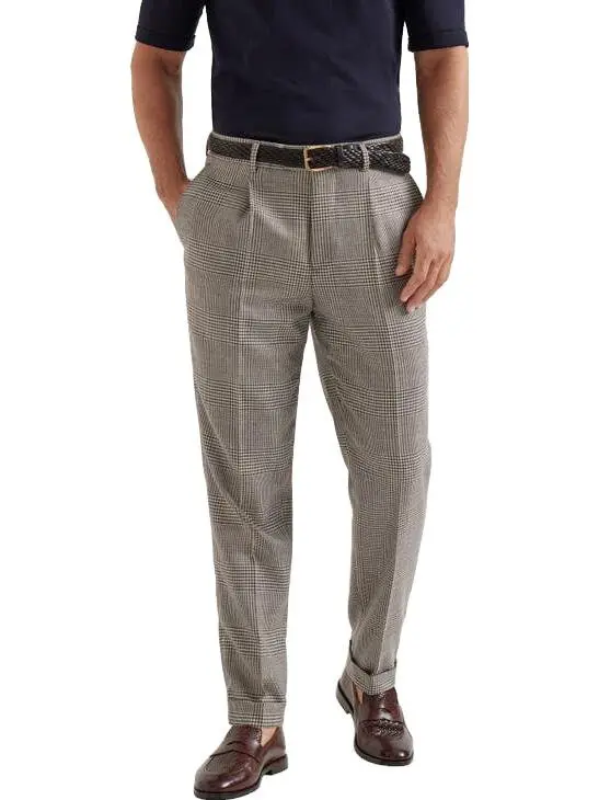 Brunello Cucinelli Prince Of Wales Trousers - Brown