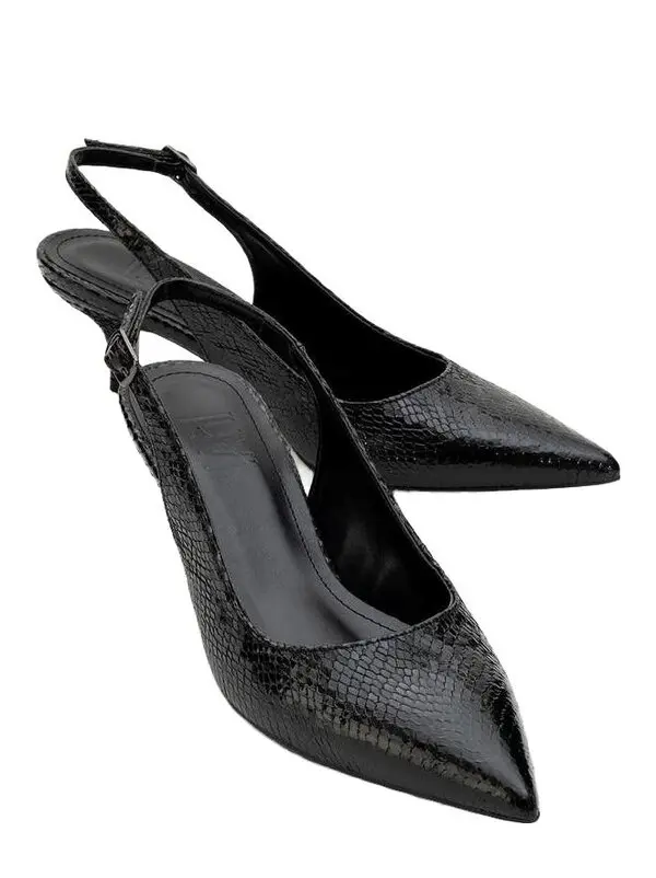 PROLOGUE SHOES Pointed Toe Slingback Pumps - Black
