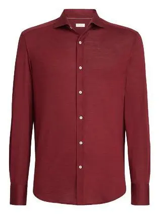 Brunello Cucinelli Spread Collar Shirt - Cherry