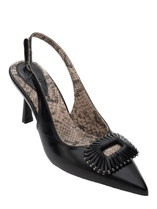 PROLOGUE SHOES Spera Buckled Pointed Toe Pump - Black Pattern