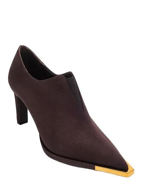 PROLOGUE SHOES Niva Pointed Toe Pump - Brown Suede
