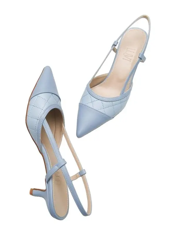 PROLOGUE SHOES Pointed Toe Slingback Pumps - Baby Blue