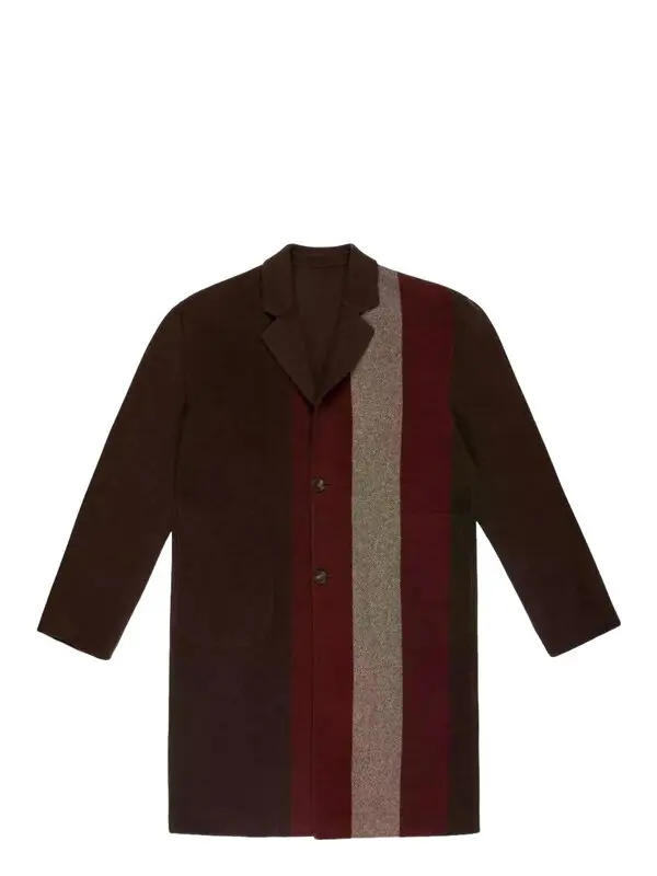 Bally Striped Wool Coat - Brown