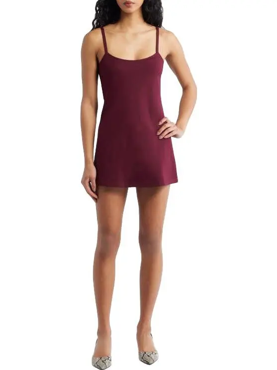 ARTLESS FOREVER Spaghetti Strap Slip Minidress - Merlot