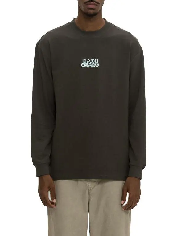 MAUI & SONS Pure Maui Thermal Knit Long Sleeve T-shirt - Washed Black