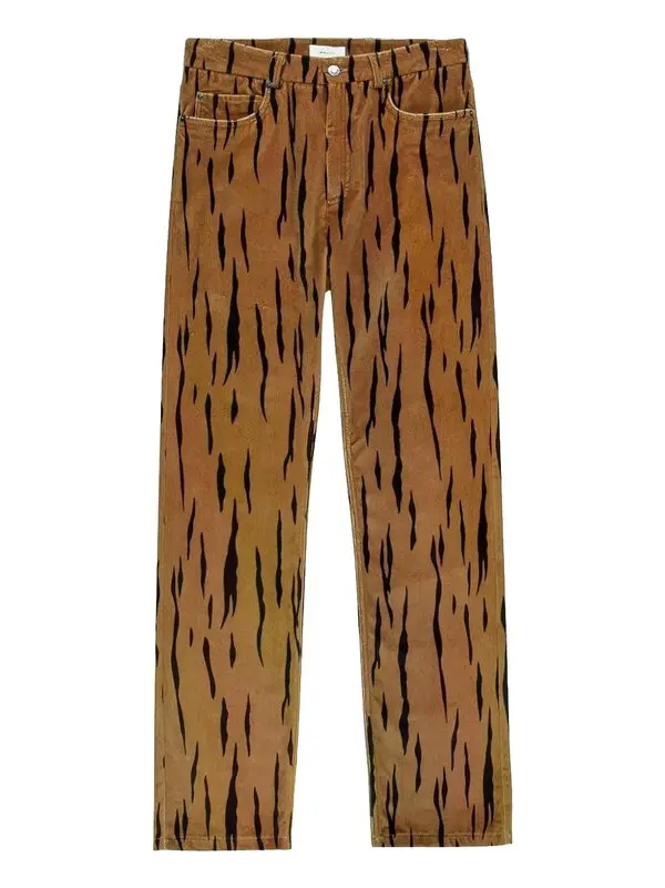Bally Tiger-print Velvet Trousers - Neutrals