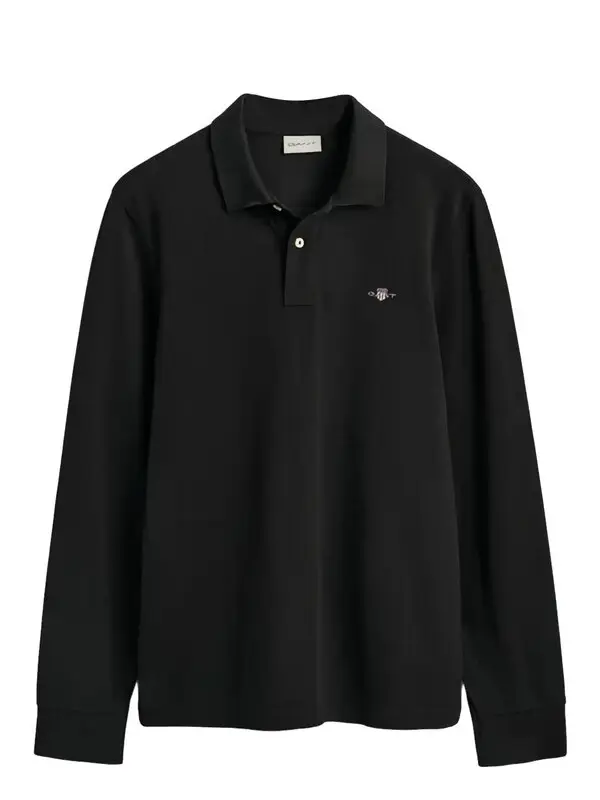 Gant Long-sleeve Pique Rugby Polo Shirt - Black