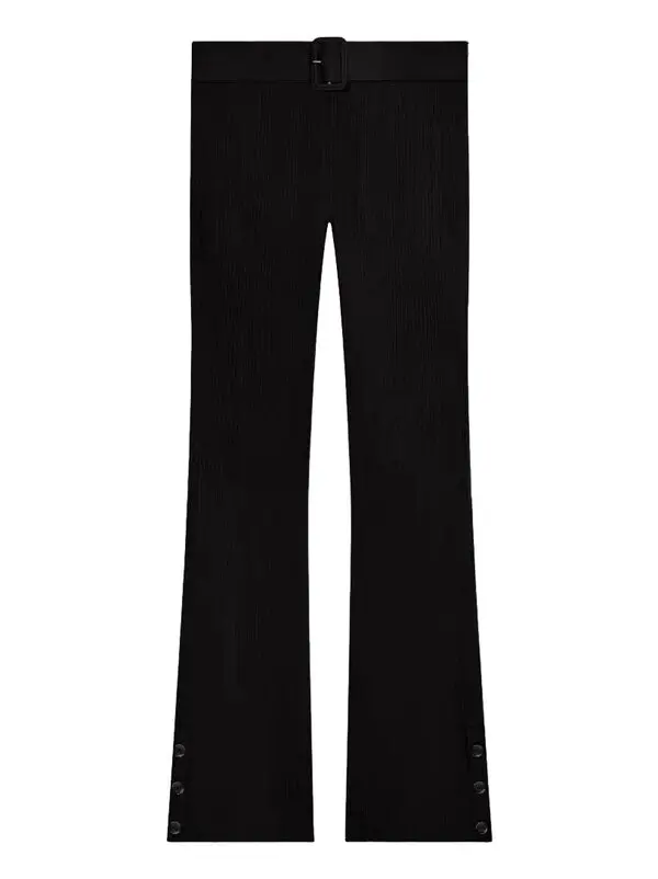 COURREGES Ribbed Button Capri Pants - Black
