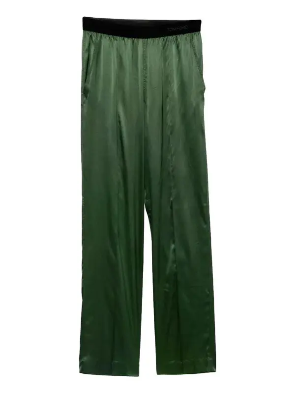 TOM FORD Satin Trousers - Green