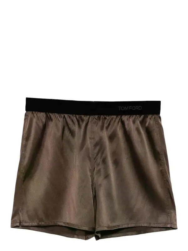 TOM FORD Satin Shorts - Brown