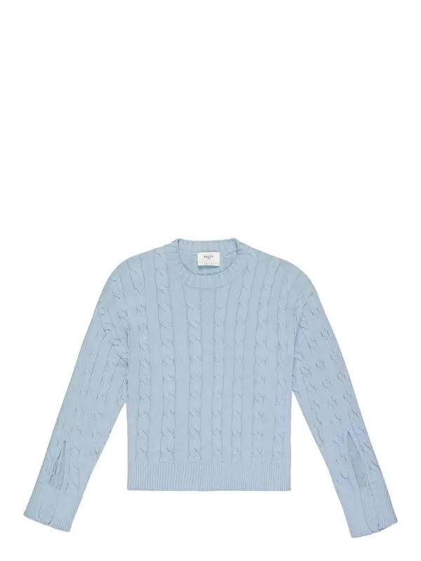 Bally Cable-knit Split-cuffs Sweater - Blue