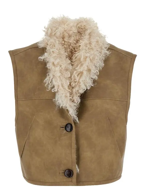 Isabel Marant Shearling Coat With Reversible Design - Beige
