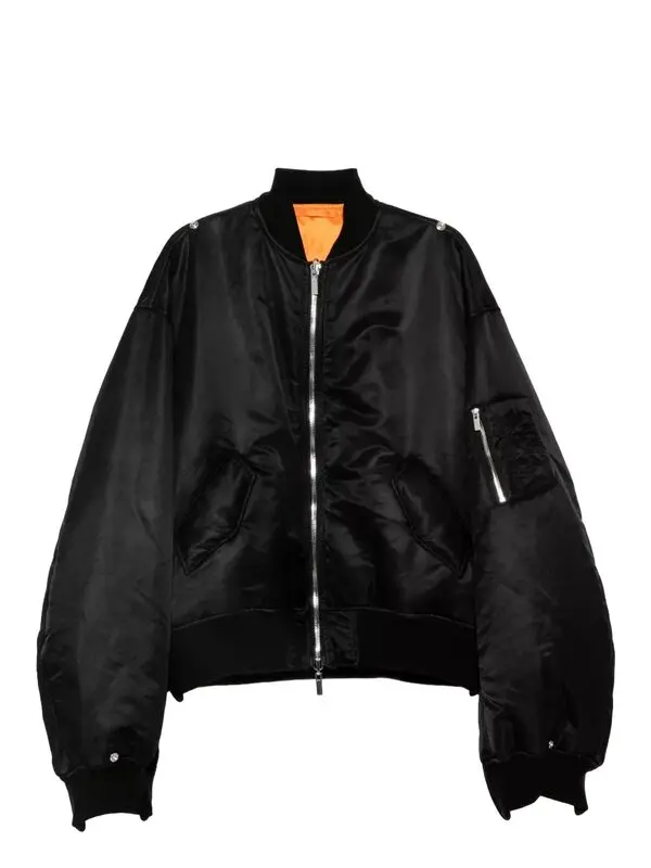 Noir Kei Ninomiya Zipped Bomber Jacket - Black