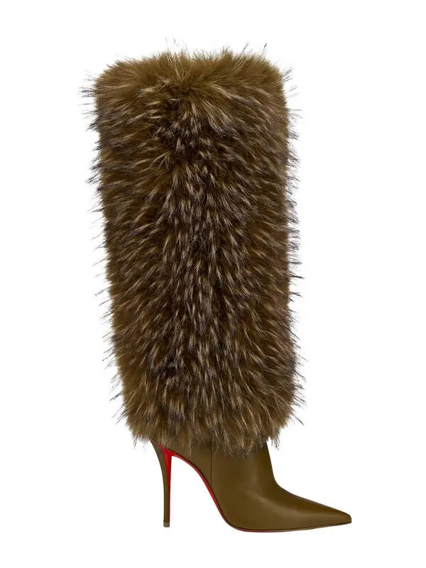 CHRISTIAN LOUBOUTIN Yangzee Leather Knee-high Boots 100 - Brown