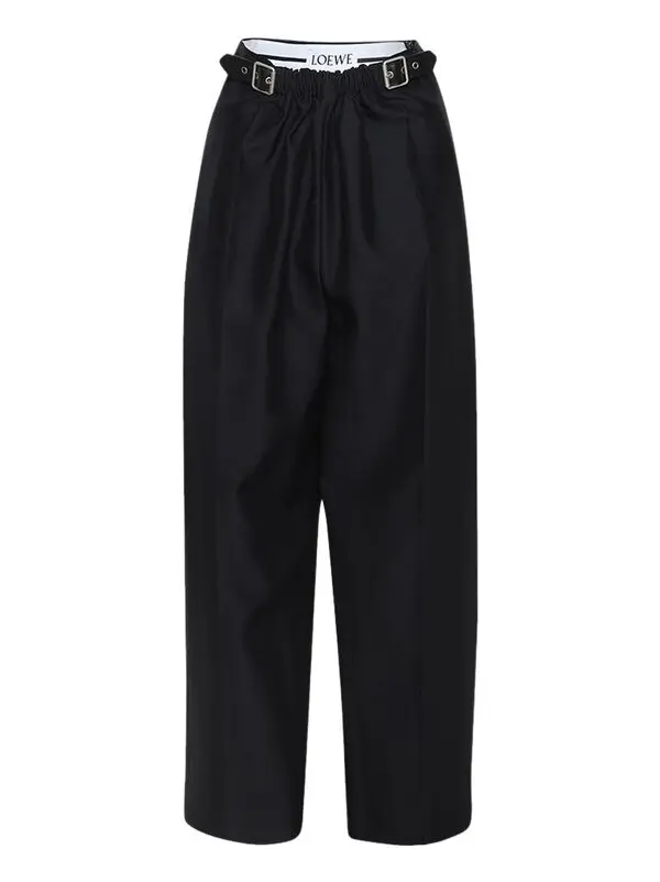Loewe Belted Straight Leg Trousers - Navy